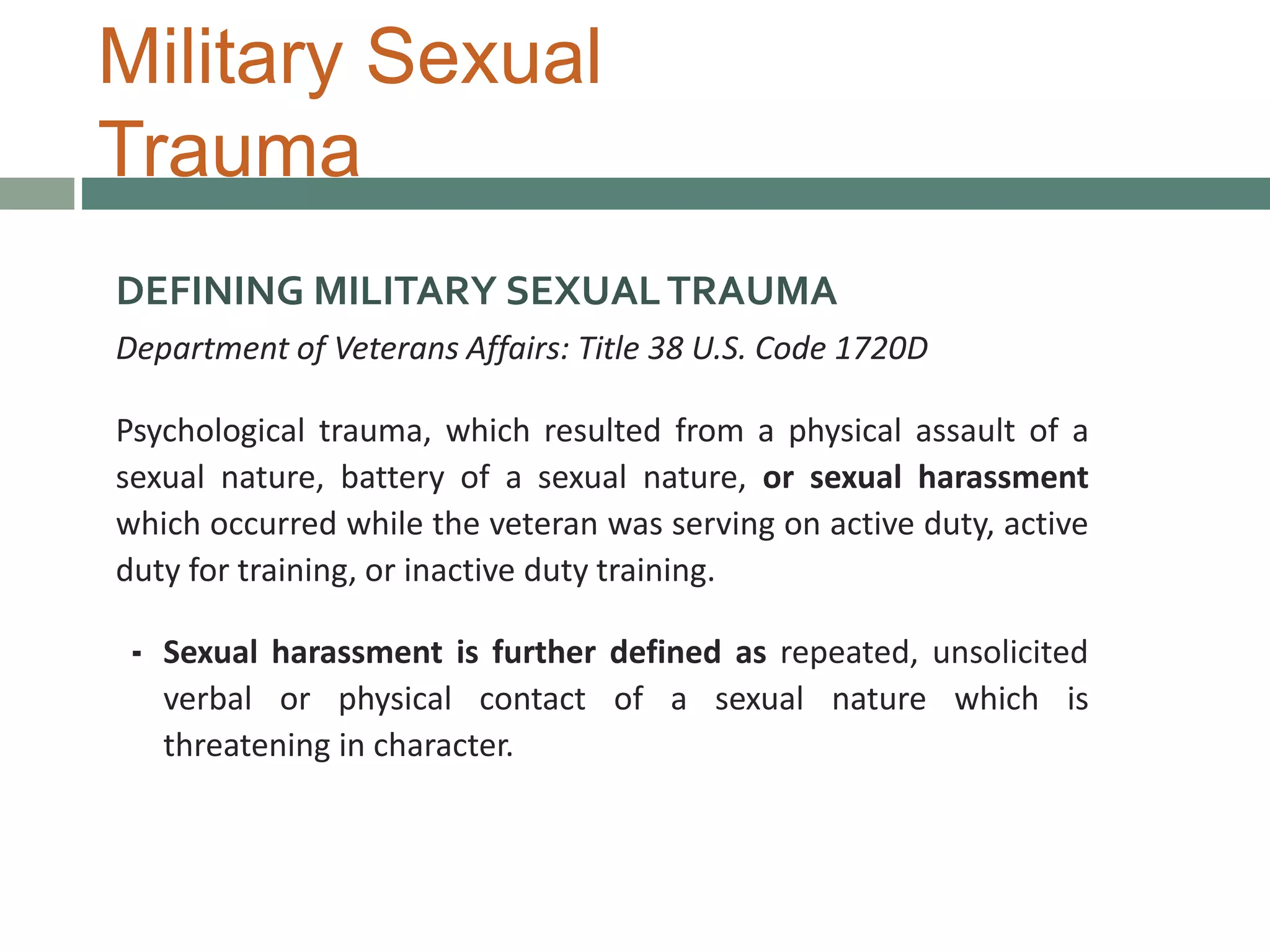 Moral Injury_Military Sexual Trauma | PPT