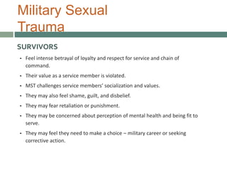 Moral Injury_Military Sexual Trauma | PPTX