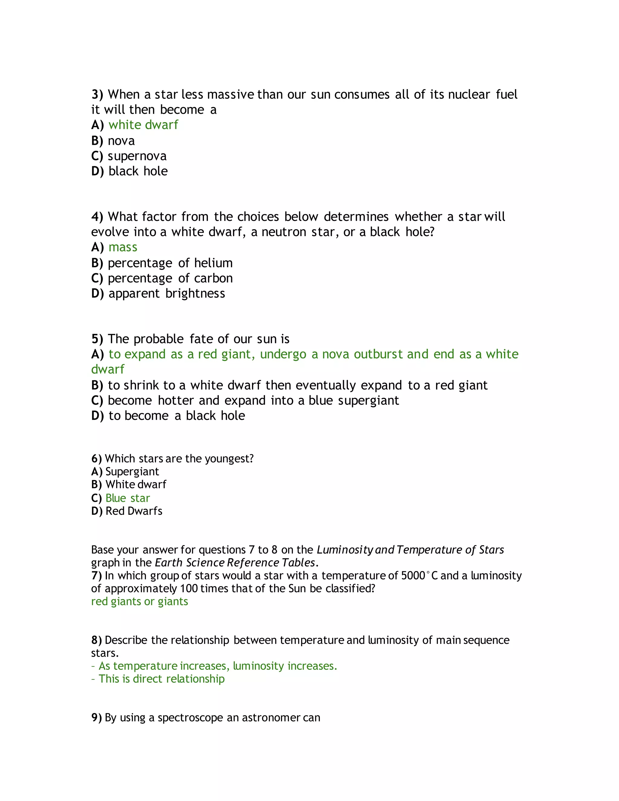 Star life cycles | DOCX