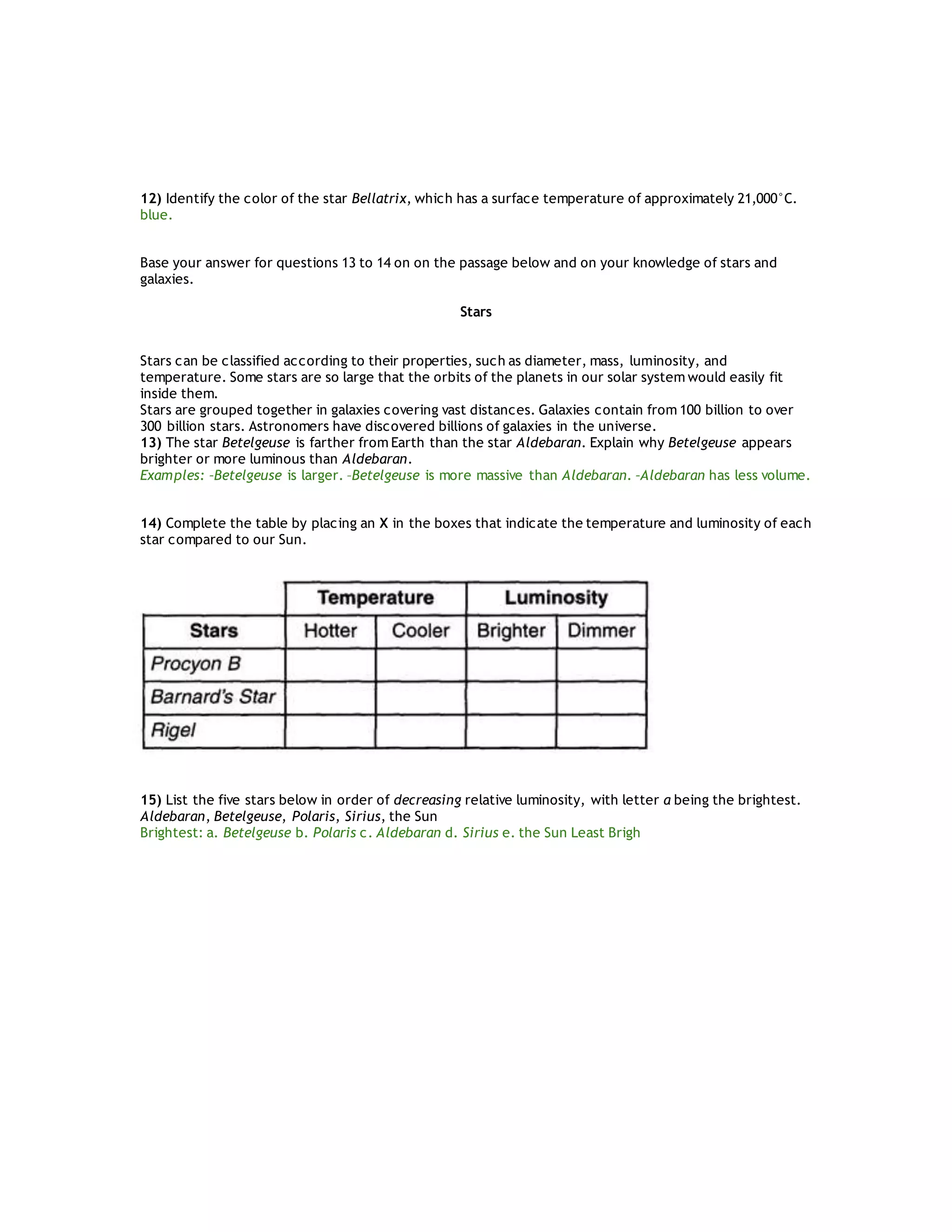 Star life cycles | DOCX