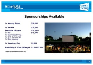 Starlight Cinema 2010 Sponsorship Opportunities | PDF