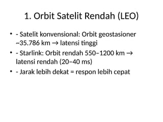materi tentang jarak orbit satelit starlink | PPTX