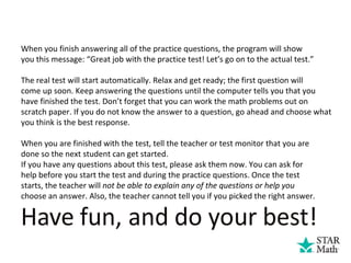 Star Math Pre Test Instructions | PPT