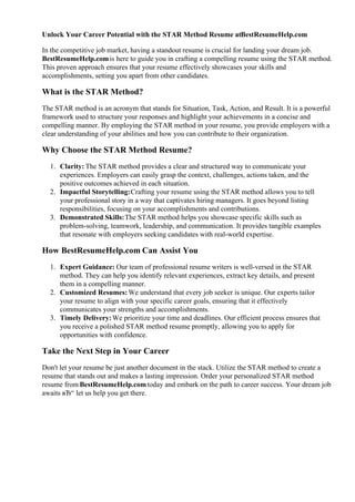 Star Method Resume | PDF