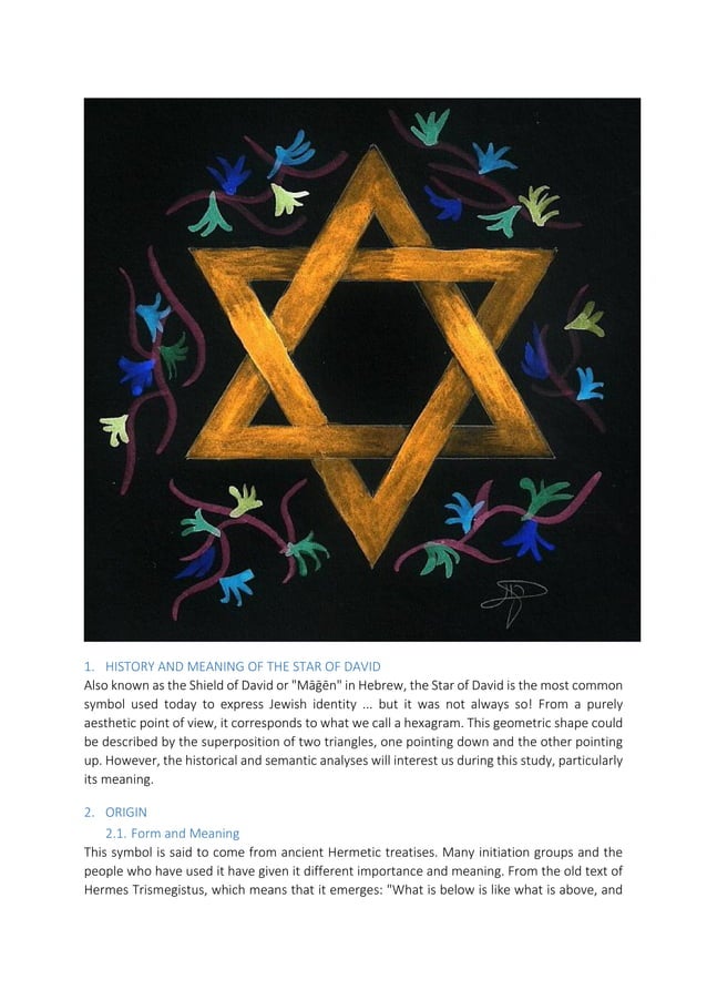 HISTORY AND MEANING OF THE STAR OF DAVID | PDF | Judaism | Religion ...