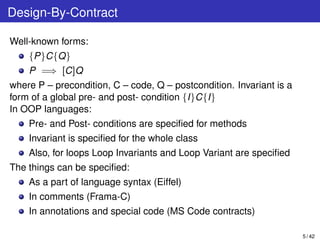 Staroletov Design by Contract, verification of Cyber-physical systems | PPT
