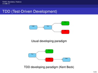 An Application of Test-Driven Development Methodology into the Process ...