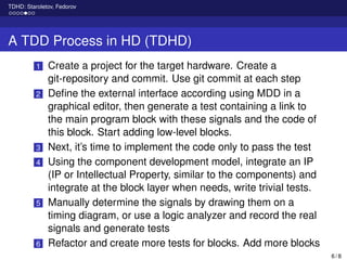 An Application of Test-Driven Development Methodology into the Process ...