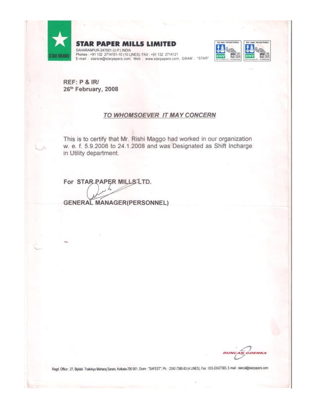 Star Paper Mill exp.cert