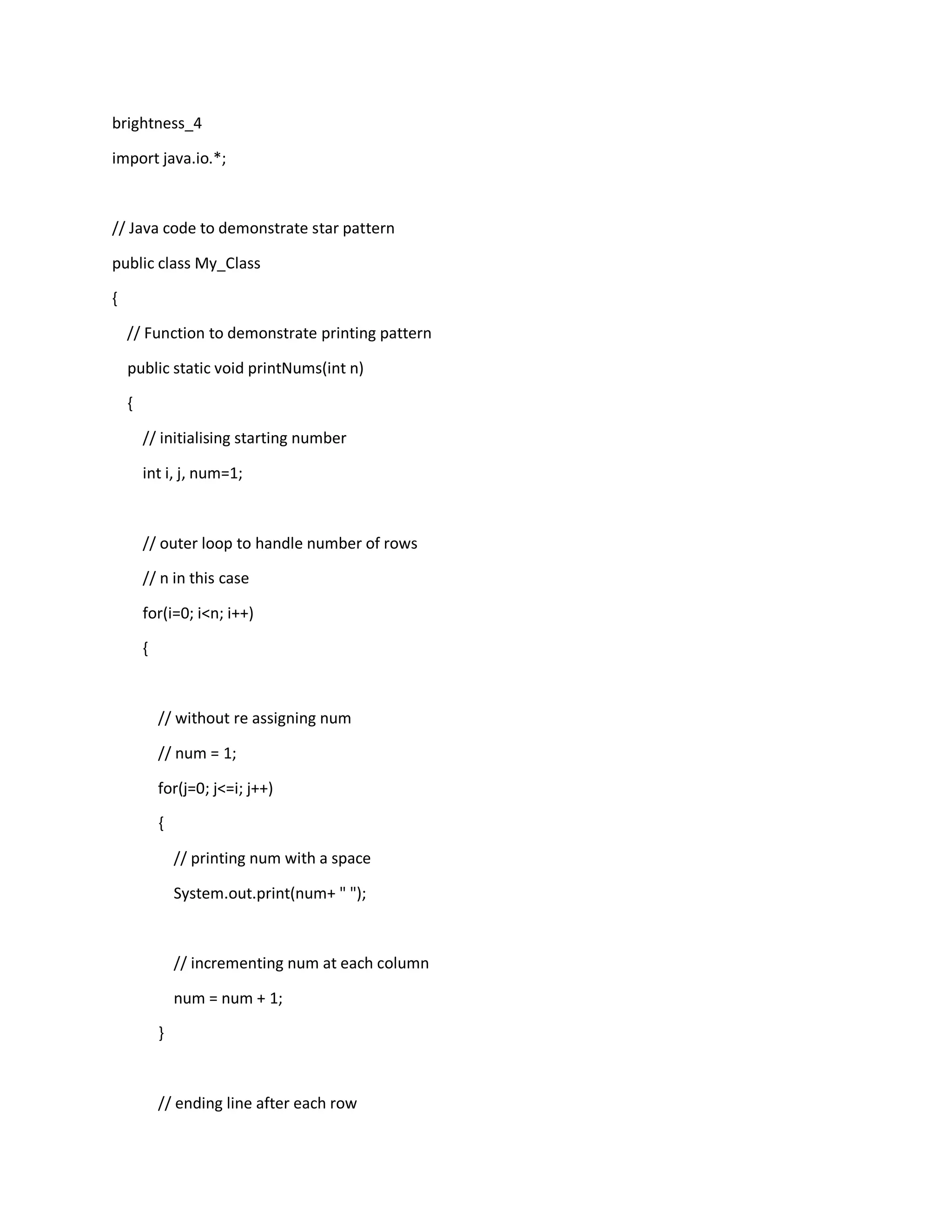 Print Star pattern in java and print triangle of stars in java | PDF