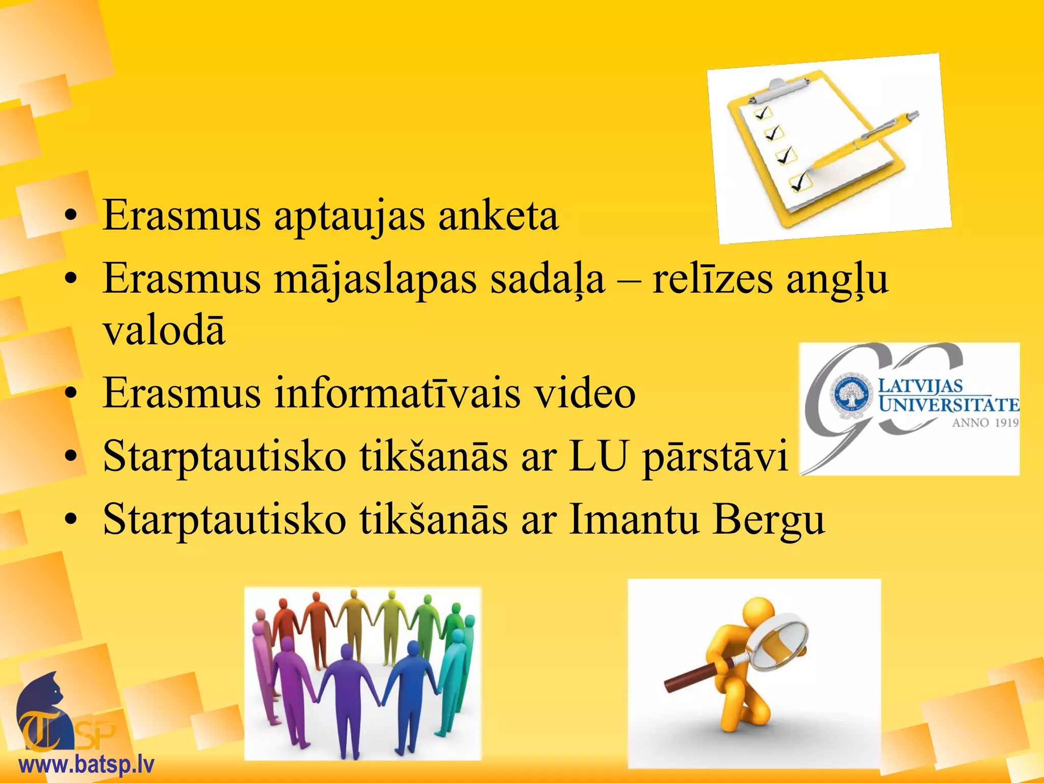 Starptautiskās sadarbības virziena pusgada atskaite | PPT