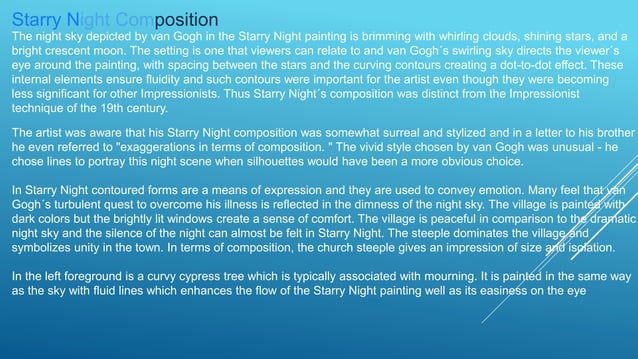 THE STARRY NIGHT ( analysis) | PPTX