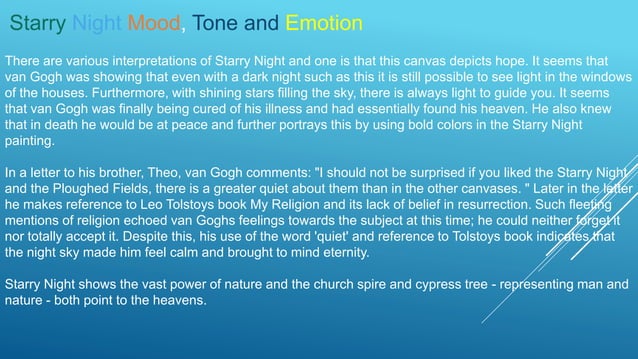 THE STARRY NIGHT ( analysis) | PPTX