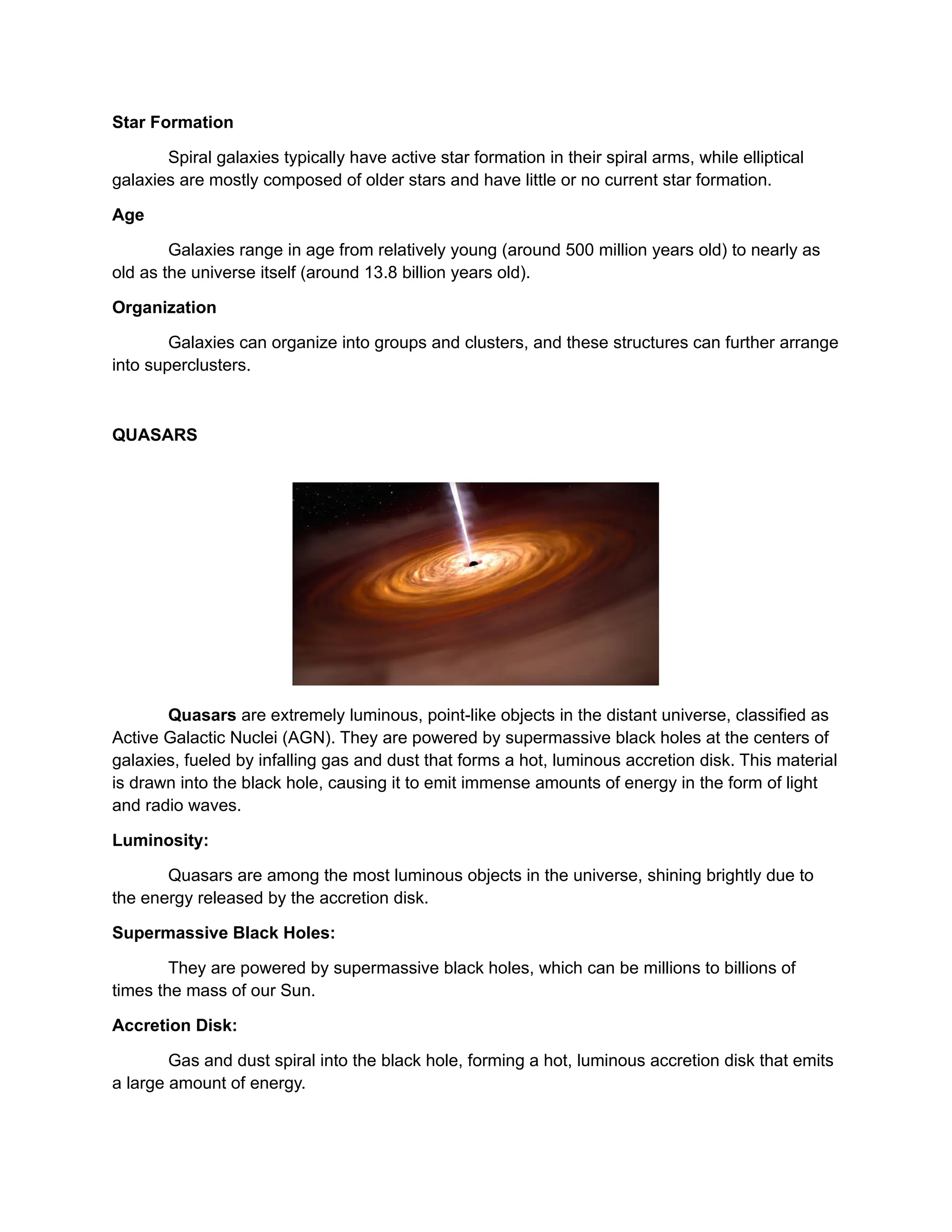 Earth and Space Stars-Galaxies_Notes.123