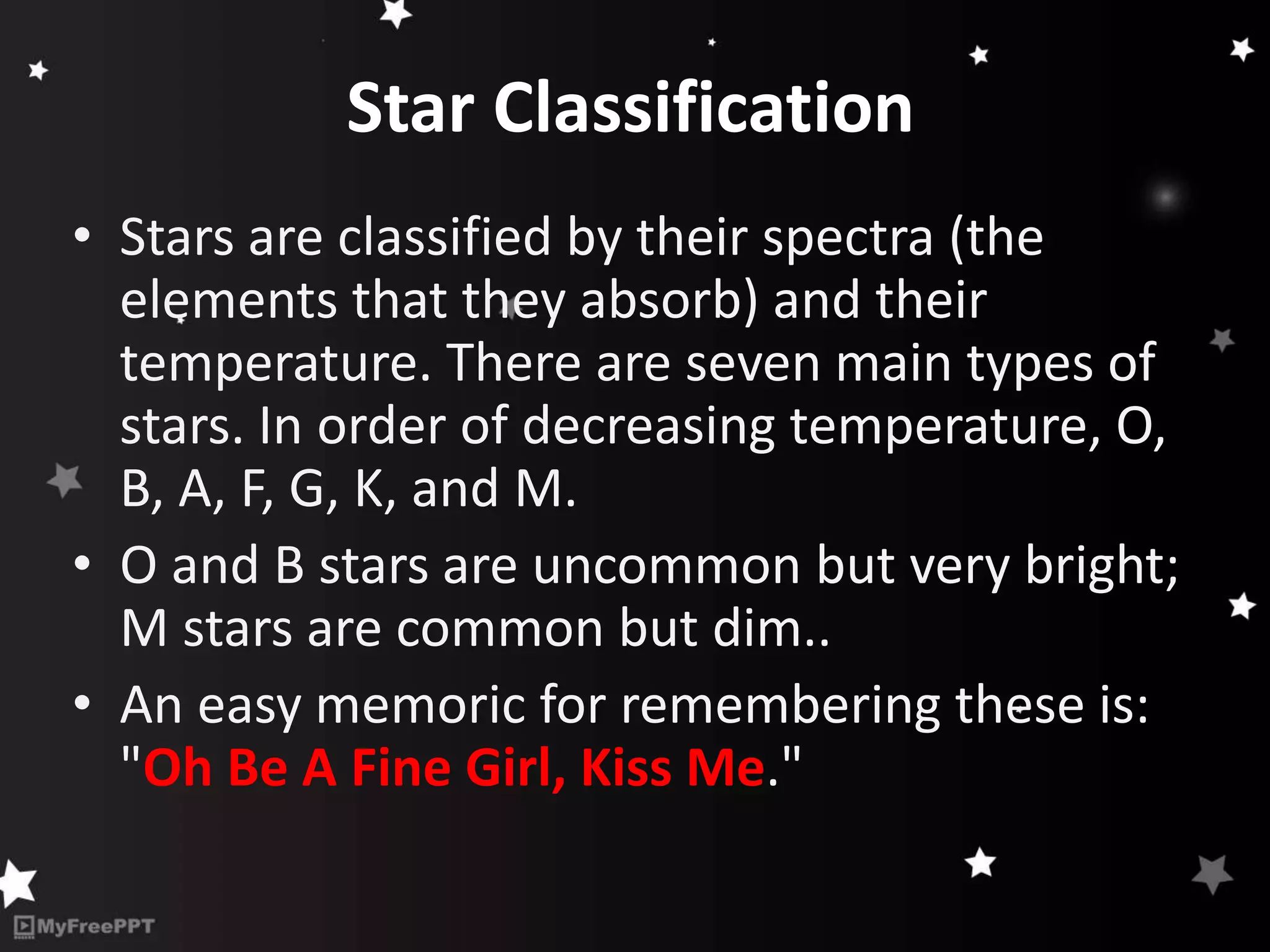 Stars and their classifications | PPTX