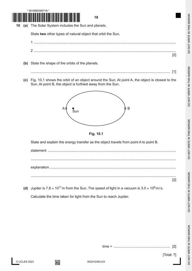 STARS AND UNIVERSE QUESTION PAPER FOR IGCSE PHYSICS | PDF