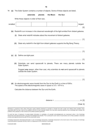 STARS AND UNIVERSE QPWORKSHEET IGCSE PHY | PDF