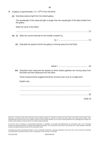 STARS AND UNIVERSE QPWORKSHEET IGCSE PHY | PDF