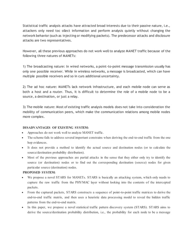 IEEE 2014 DOTNET SERVICE COMPUTING PROJECTS Stars a statistical traffic pattern discovery system ...