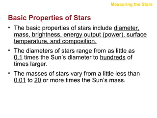 Stars - Basic Properties/H- R Diagram | PPT