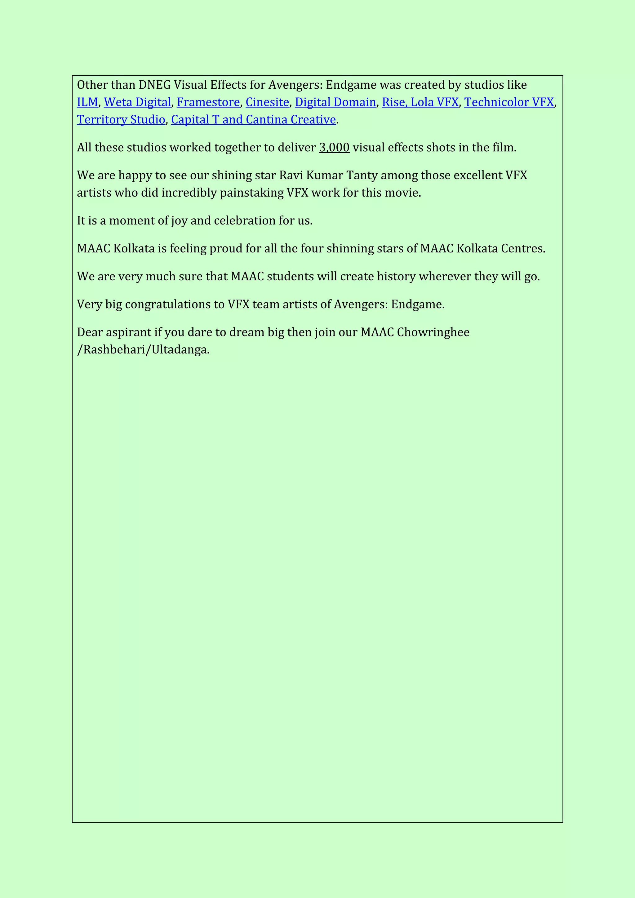 Stars of MAAC Chowringhee Rashbehari/Ultadanga Shine In “AVENGERS ...