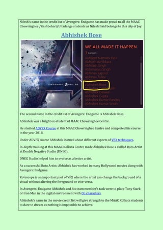 Stars of MAAC Chowringhee Rashbehari/Ultadanga Shine In “AVENGERS ...