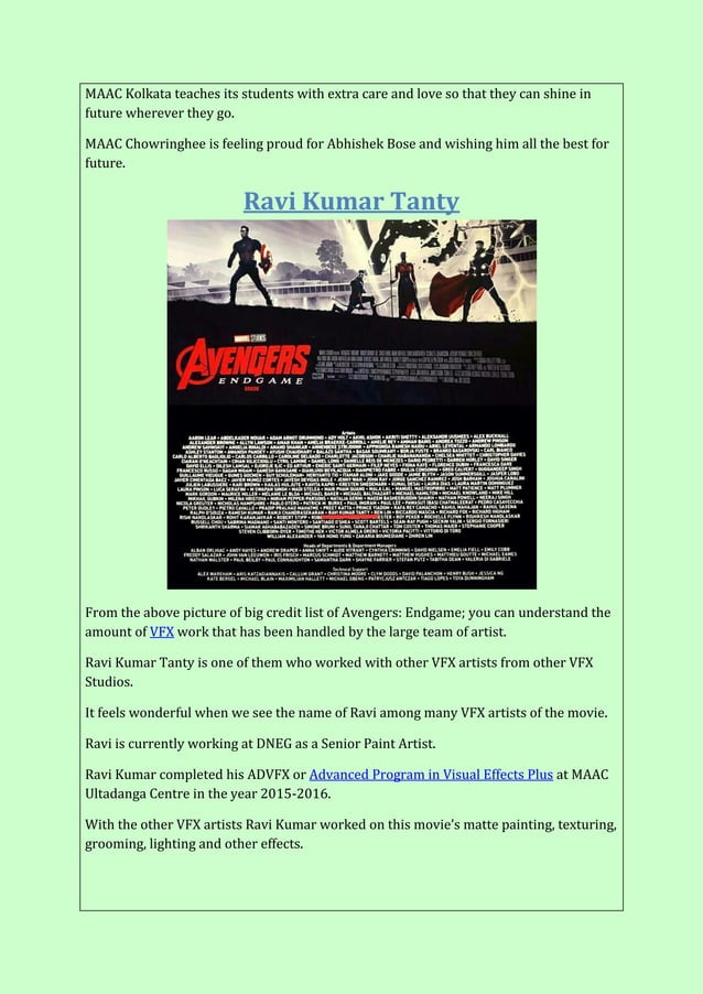 Stars of MAAC Chowringhee Rashbehari/Ultadanga Shine In “AVENGERS ...