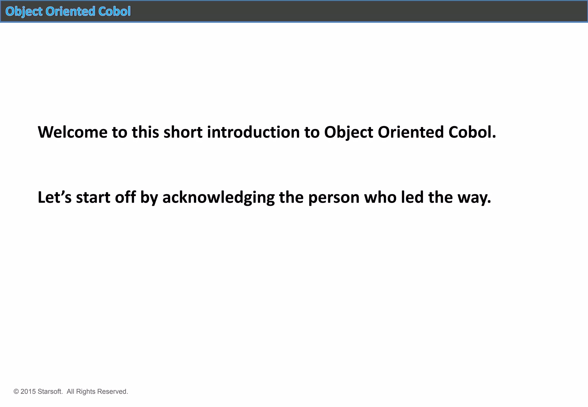 Object Oriented Cobol Ppt