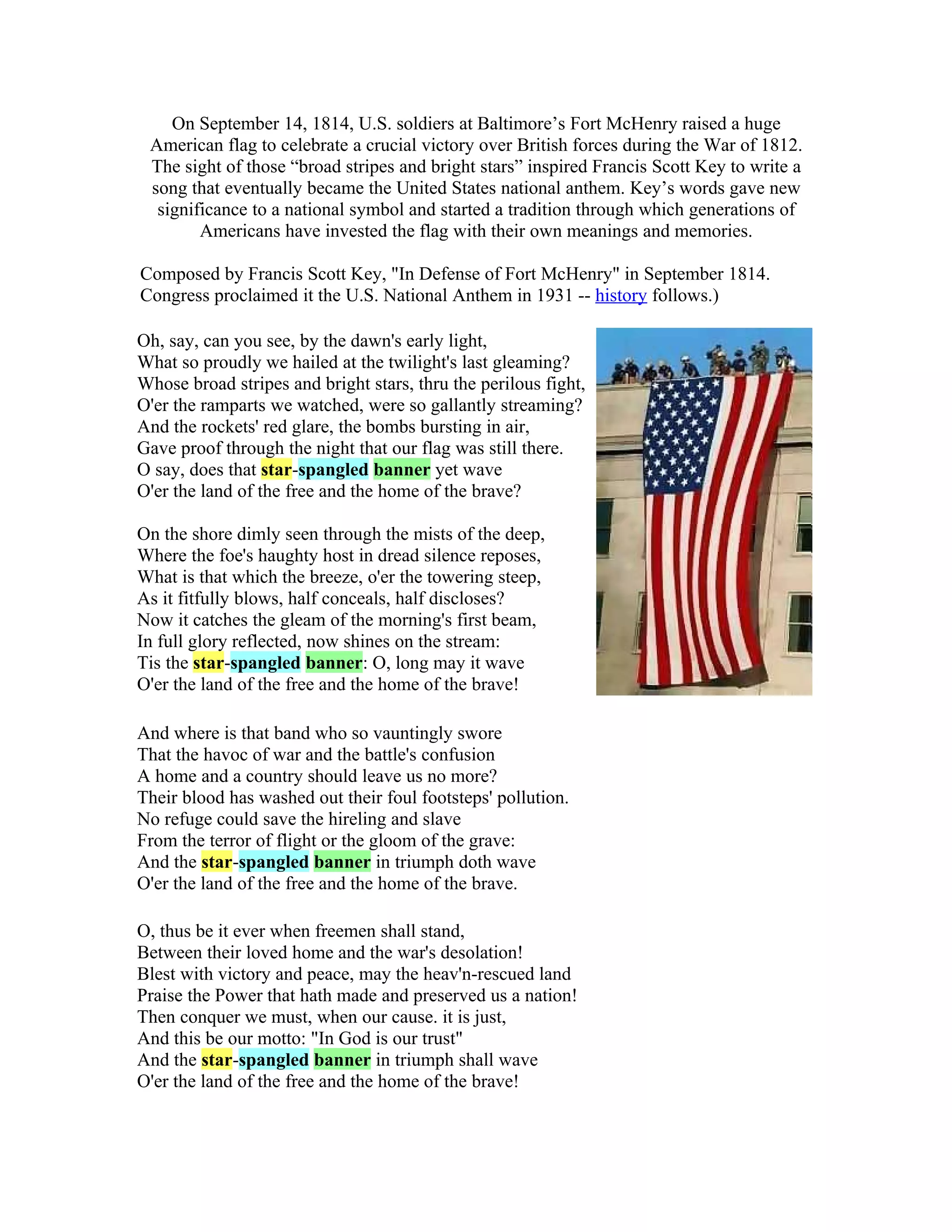 Star spangled banner | DOC