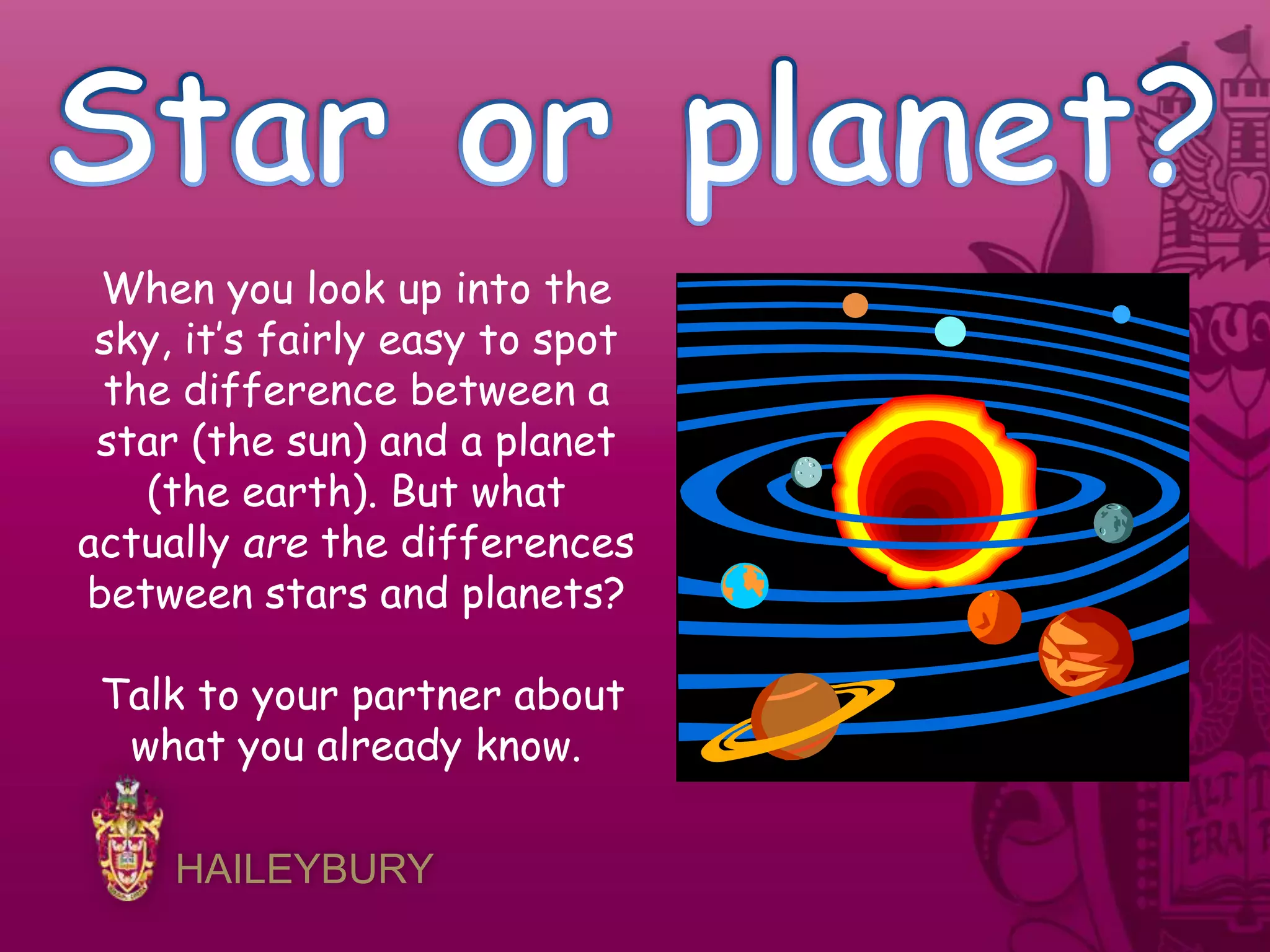 Comparing stars and planets. | PPTX