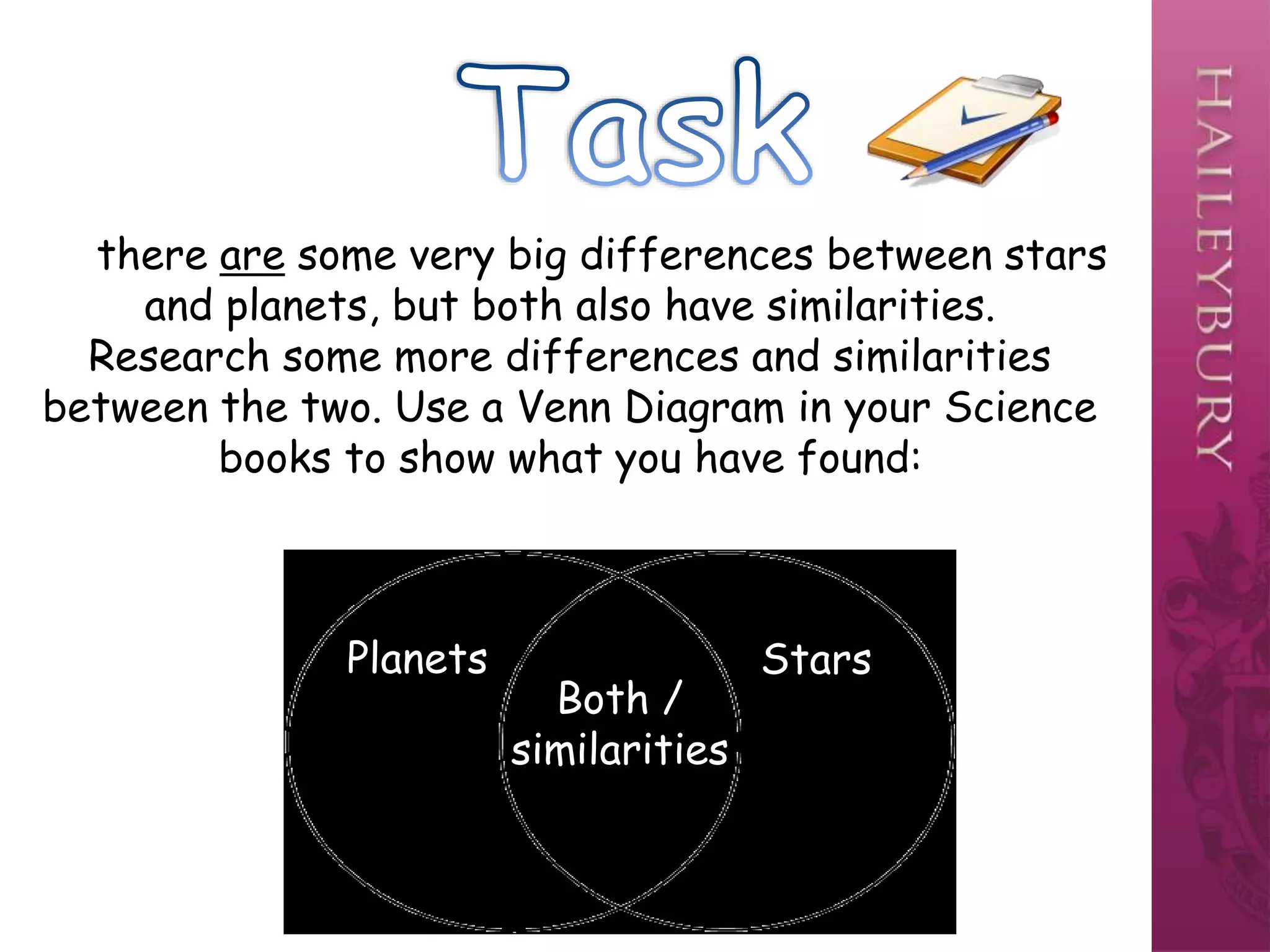 Comparing stars and planets. | PPTX