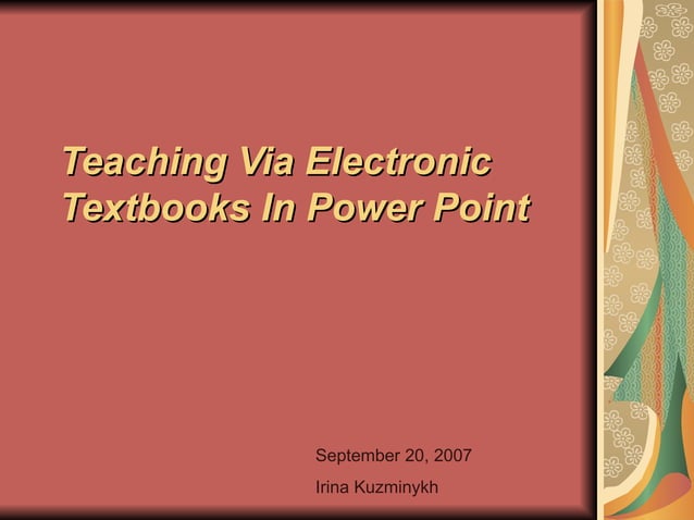 Electronic Textbook | PPT