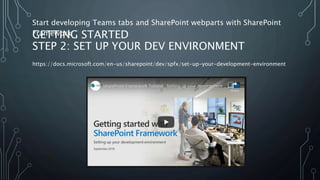 Start developing Microsoft Teams tabs and SharePoint webparts with SharePoint Framework - Olli ...