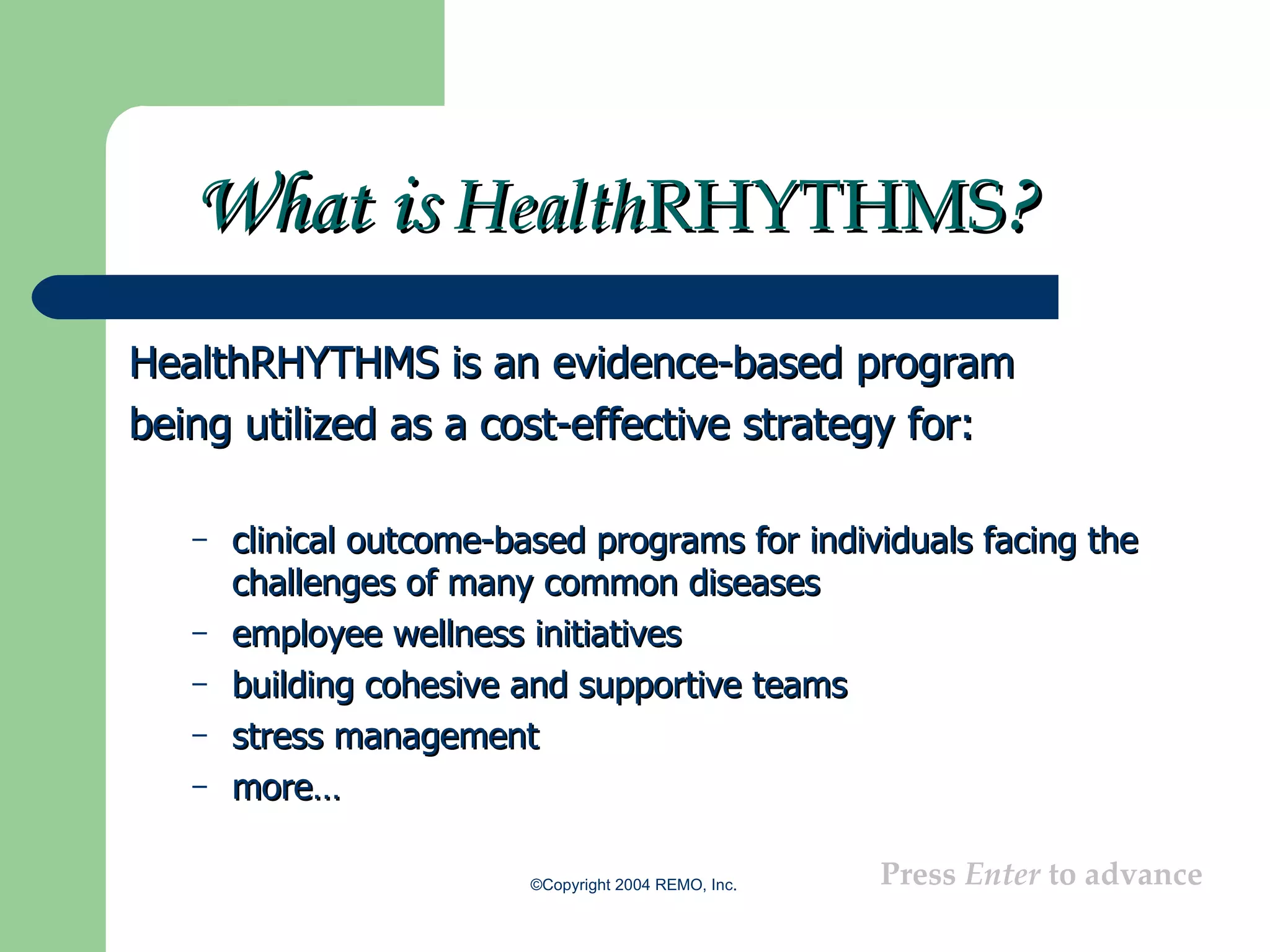 Start Health Rhythms Presentation | PPS