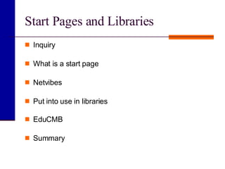 Start Pages And Libraries | PPT