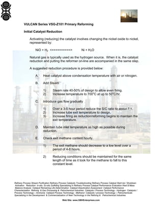 Start Up Procedures for Primary Reforming Catalyst | PDF