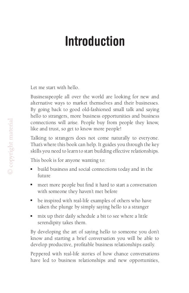 My book "Start with Hello" - sample of a chapter