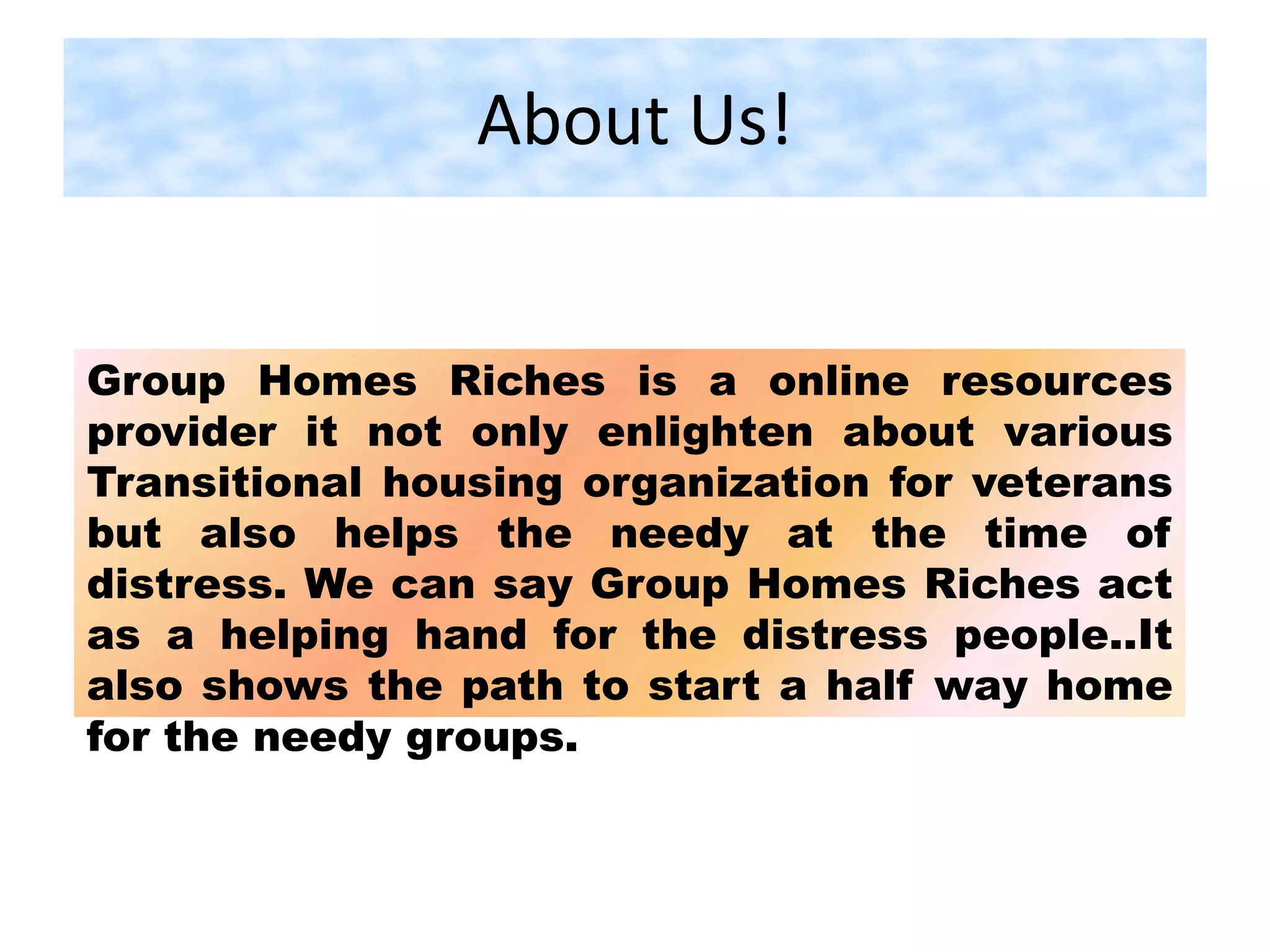 Start a halfway home | PPT