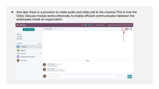 Start a Meeting - Odoo 15 Discuss Module | PPT