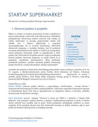 STARTAP SUPERMARKET - NARATIVNI IZVEŠTAJ | PDF