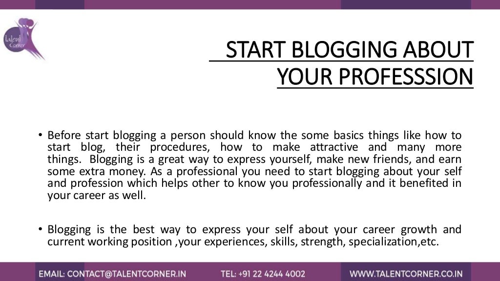 Start Blogging About Yourself Start Blogging About Yourself