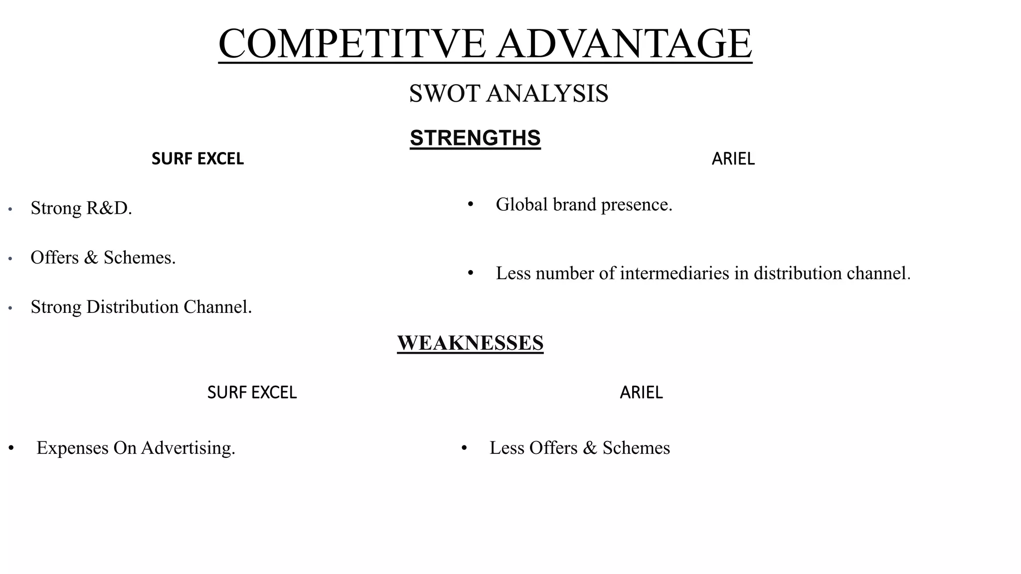 Ariel vs Surf excel Brand comparison. | PPTX