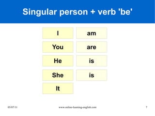 Present tense verb 'be' | PPT