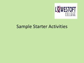 Starter activities | PPTX