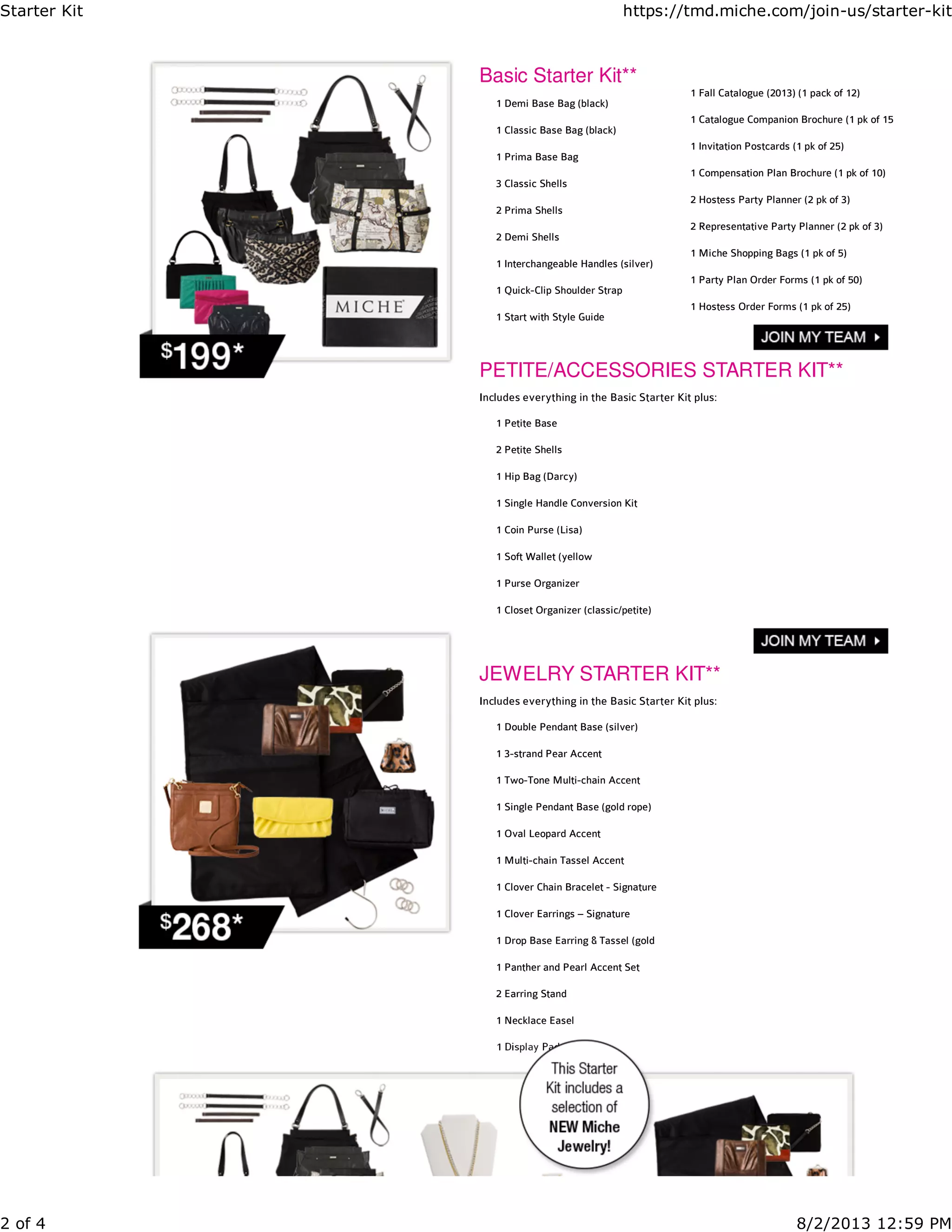 Miche Starter Kit Options | PDF