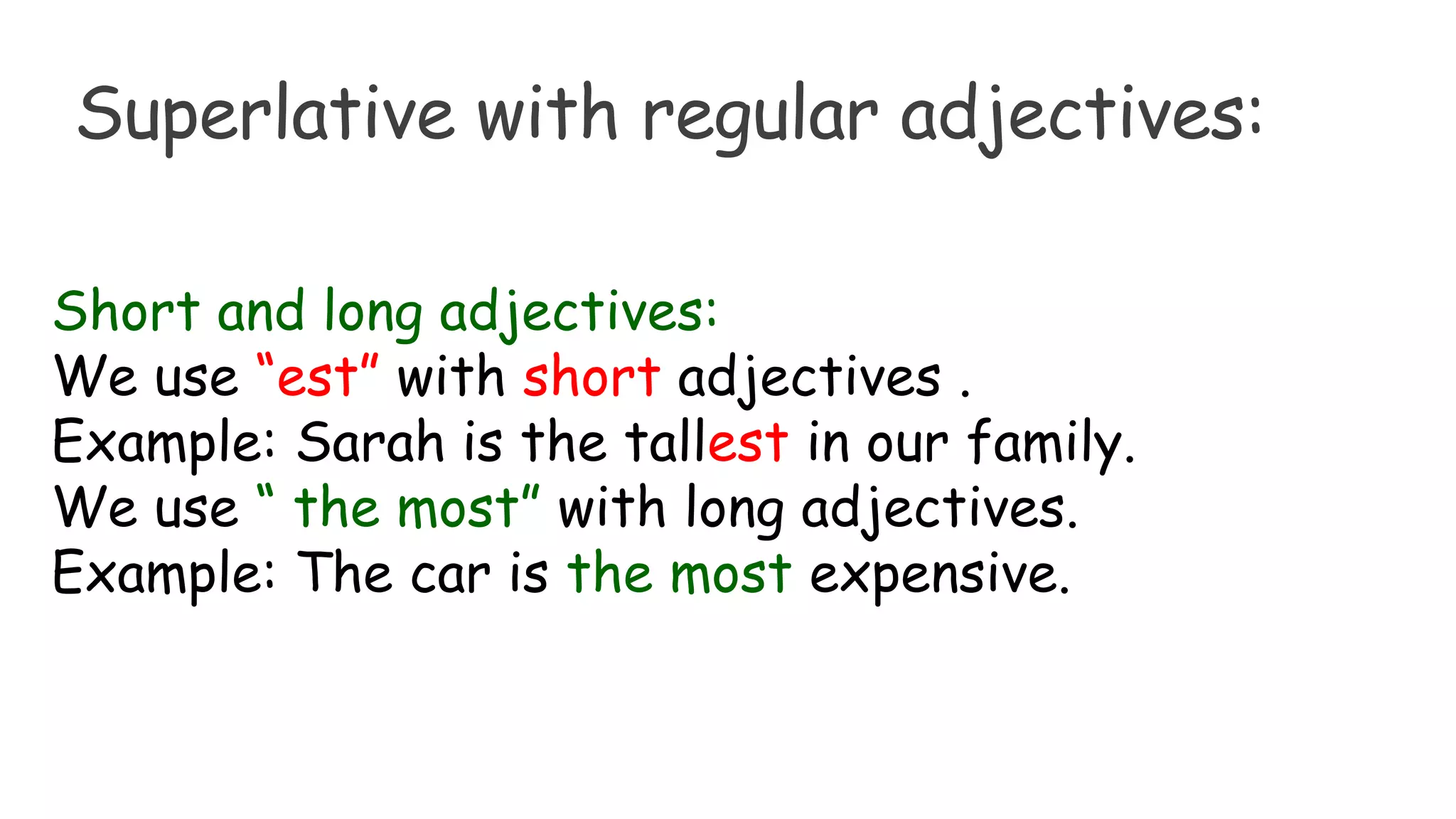 Starter lesson 1 comparative and superlative edited version | PPTX