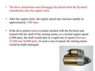 Starter motor drive mechanism | PPTX