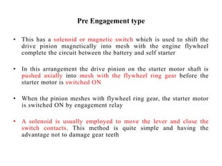 Starter motor drive mechanism | PPTX