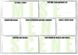 Film language micro elements toolkit and revision mats for analysing ...