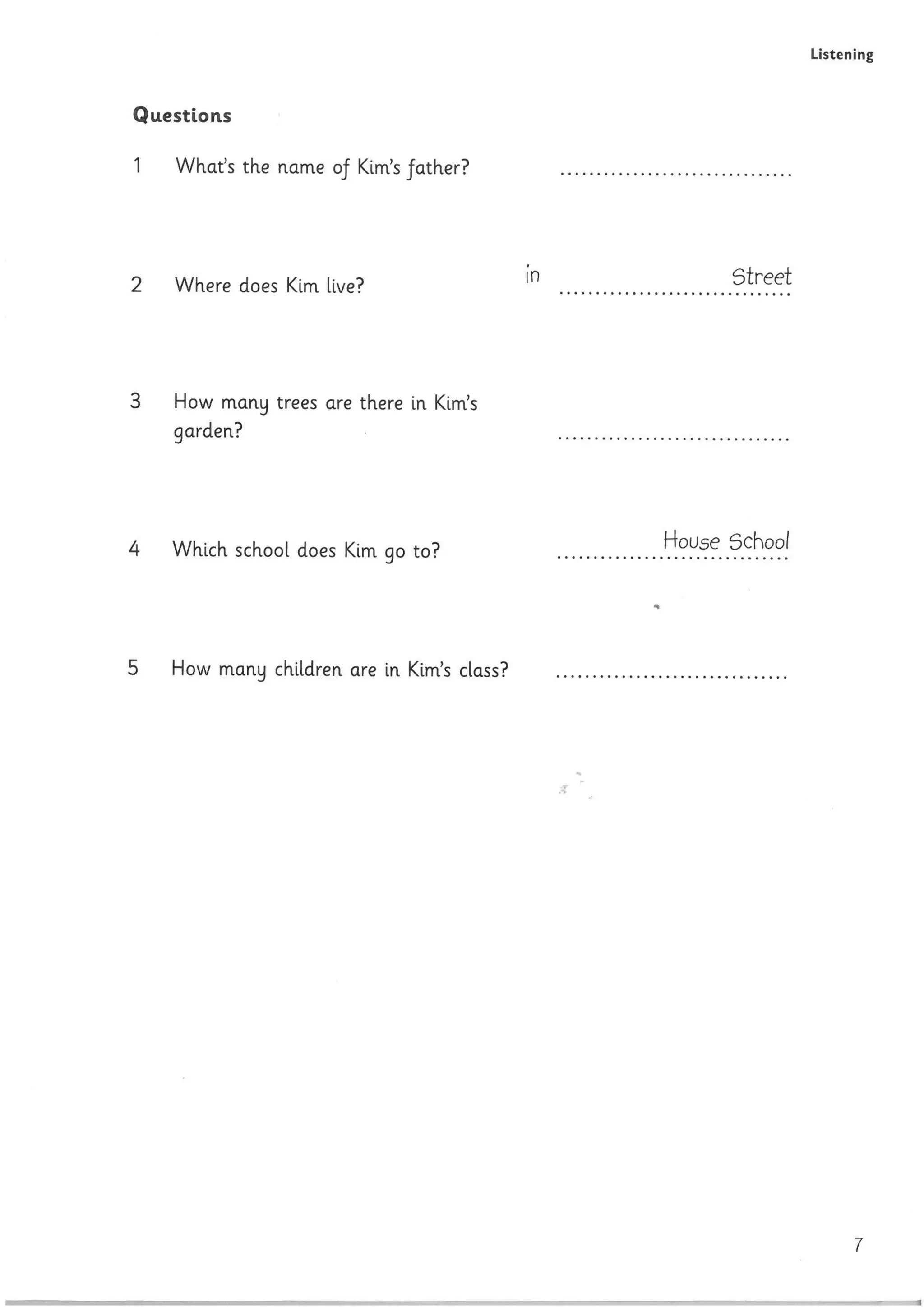 Starters 2 test 1 | PDF